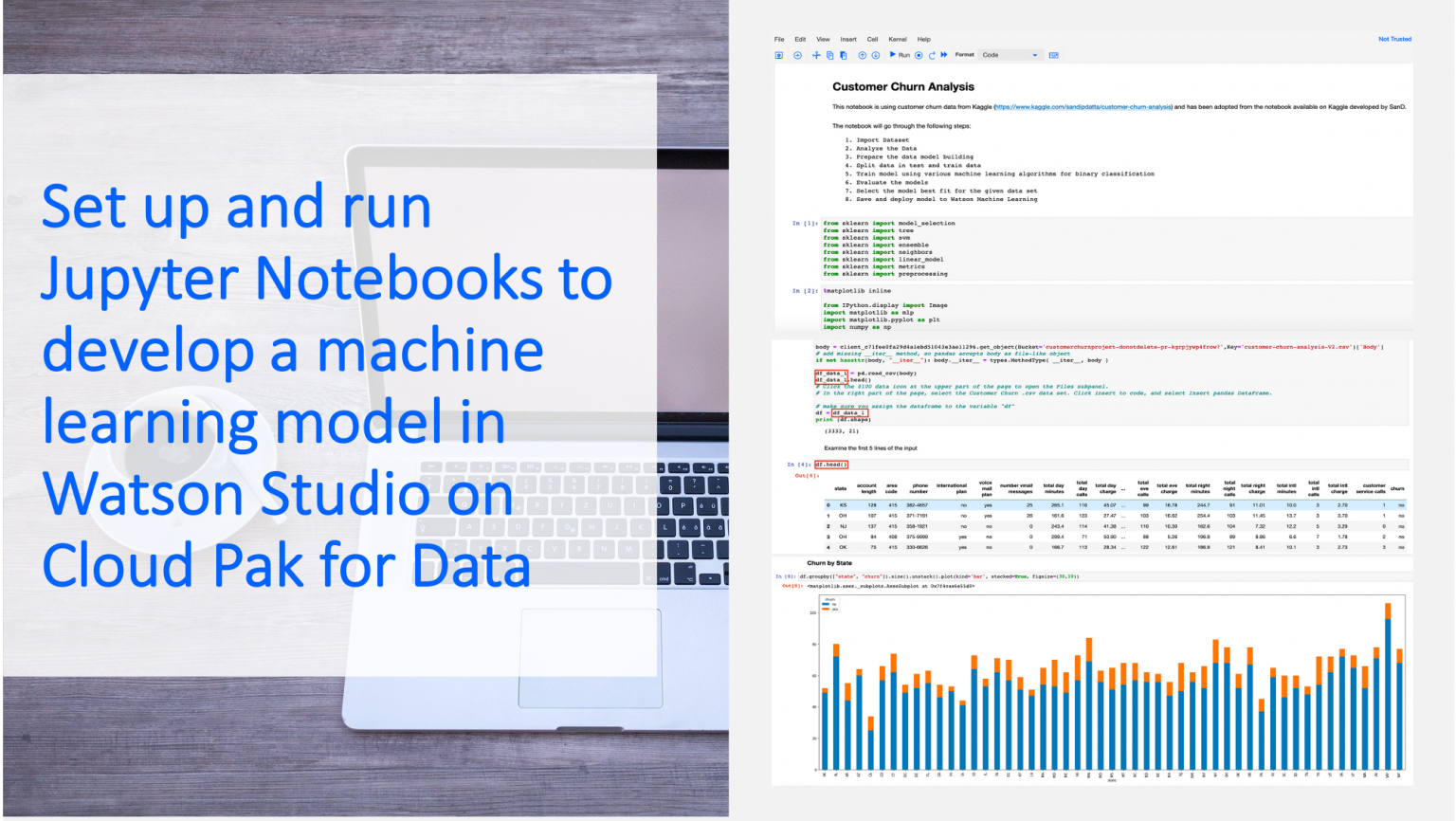 Set up and run Jupyter Notebooks to develop a machine learning model in Watson Studio on Cloud ...