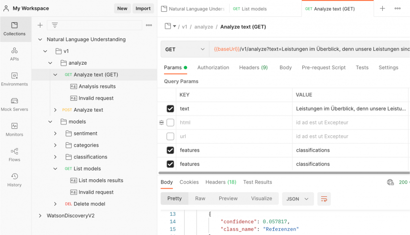 How to import Watson APIs – for instance Natural Language Understanding – into Postman – Felix ...
